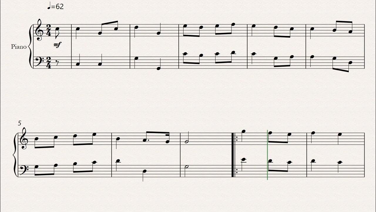 adeste fideles easy piano sheet music - christmas songs - YouTube