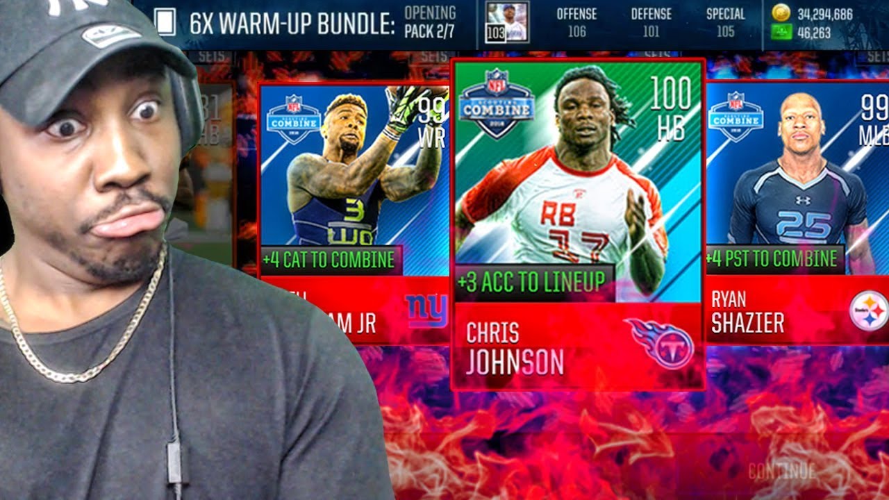 NEW COMBINE PACK OPENING w/100 OVR MASTER CHRIS JOHNSON! Madden Mobile ...