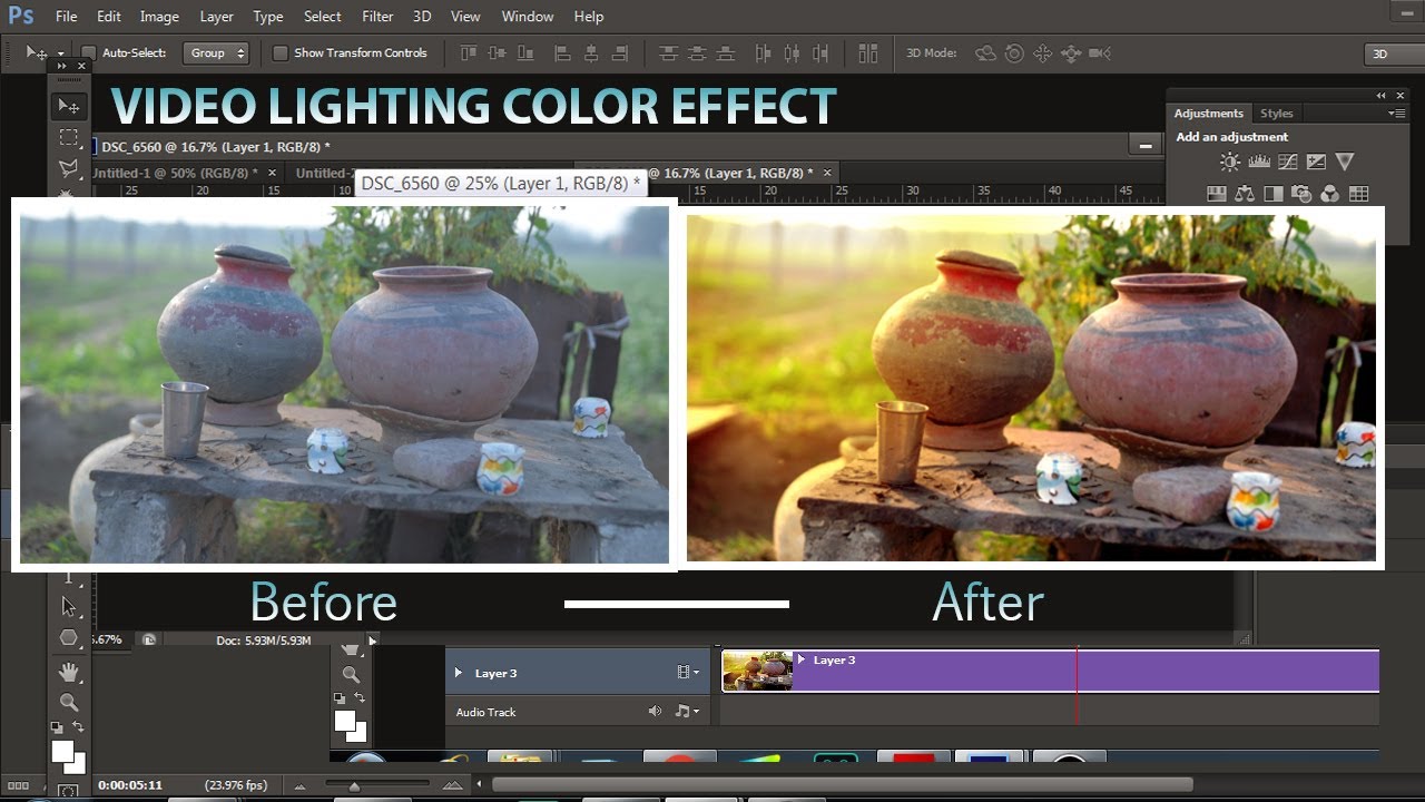 color effect photoshop video edting tutorial II Hindi - YouTube