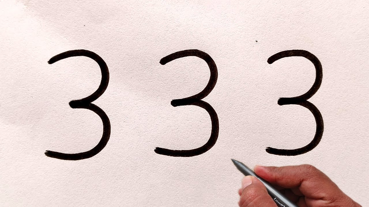 How to draw beautiful drawing from number 333 | Easy beautiful design ...