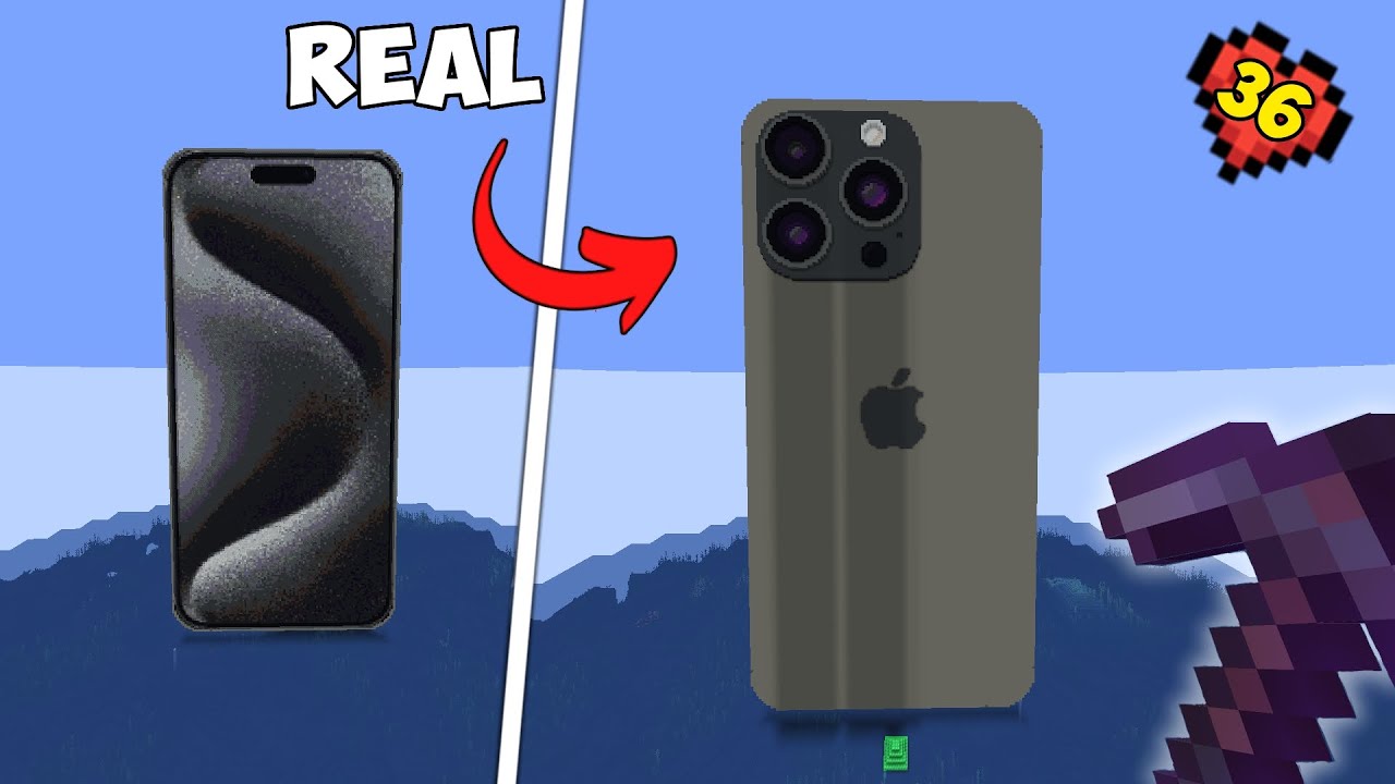 I Built a REAL iPhone 15 Pro Max in Minecraft Hardcore - YouTube