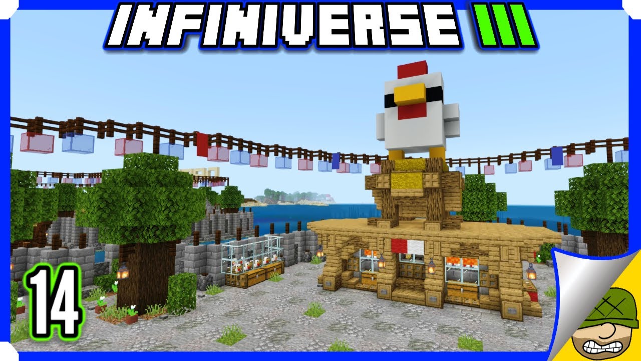 Auto Cooked Chicken Farm | 14 | Minecraft Bedrock Infiniverse S3 (MCPE ...
