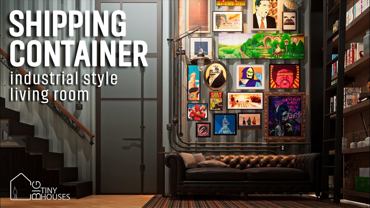 This industrial-style living room is inside a shipping container! ROOM ...