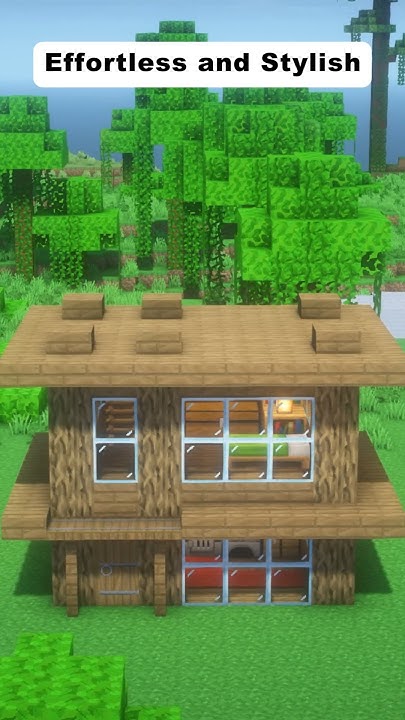 Minecraft Effortless Wooden House Tutorial - YouTube