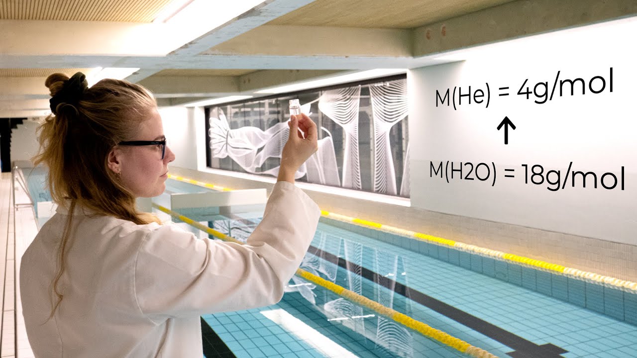 Swimming pool adds helium gas to water - YouTube