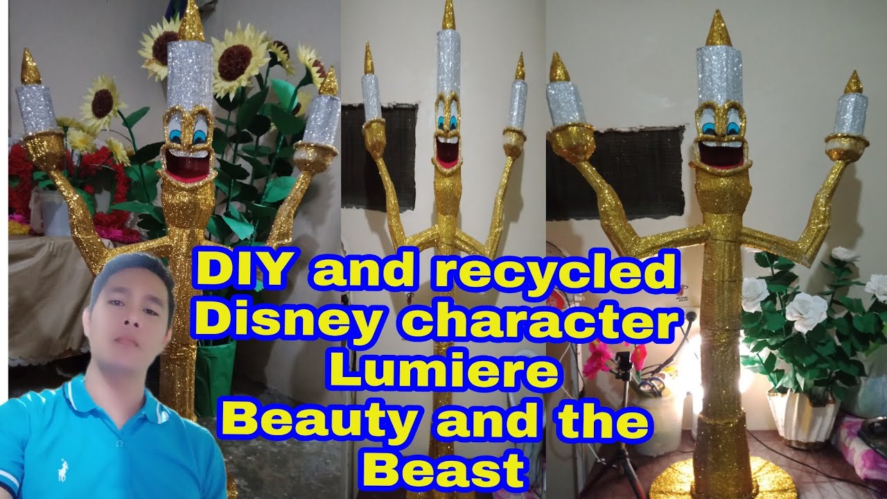 Life sized DIY and recycled Disney character Lumiere - YouTube