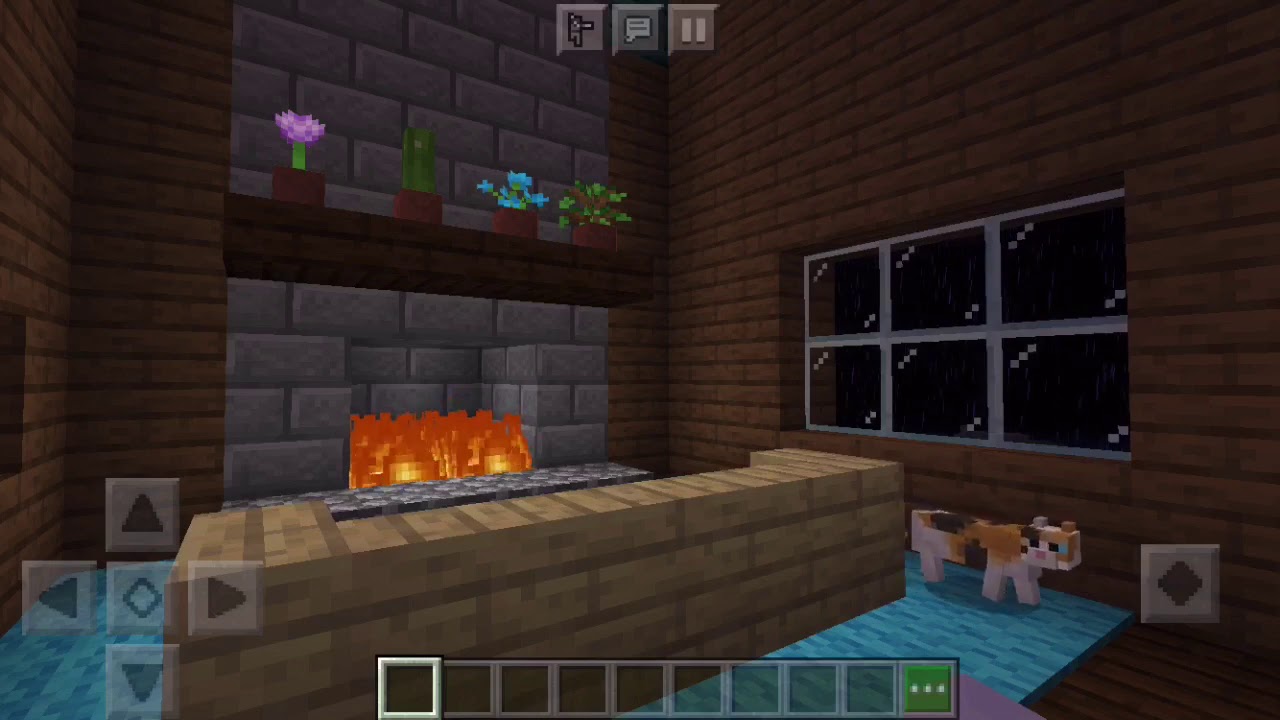 Minecraft Ambience | Rain with Crackling Fire and Cats| ASMR - YouTube