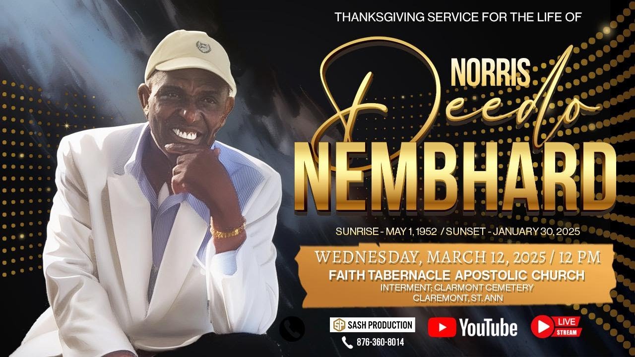 Celebrating Of Life For Our Beloved || Norris Nembhard "Deedo" - YouTube