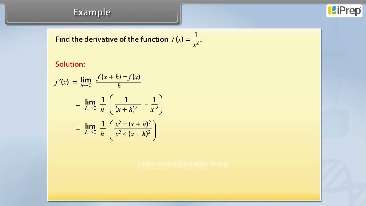 Example VII | Limits and Derivatives | Math | Class 11th | iPrep - YouTube