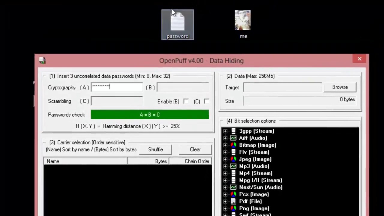 شرح اداة Openpuff لإخفاء الملفات عن طريق Steganography - YouTube