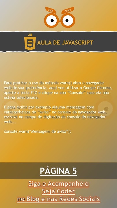 Javascript - Exemplos De Como Usar O Console.Warn() | Seja Coder #shorts - YouTube