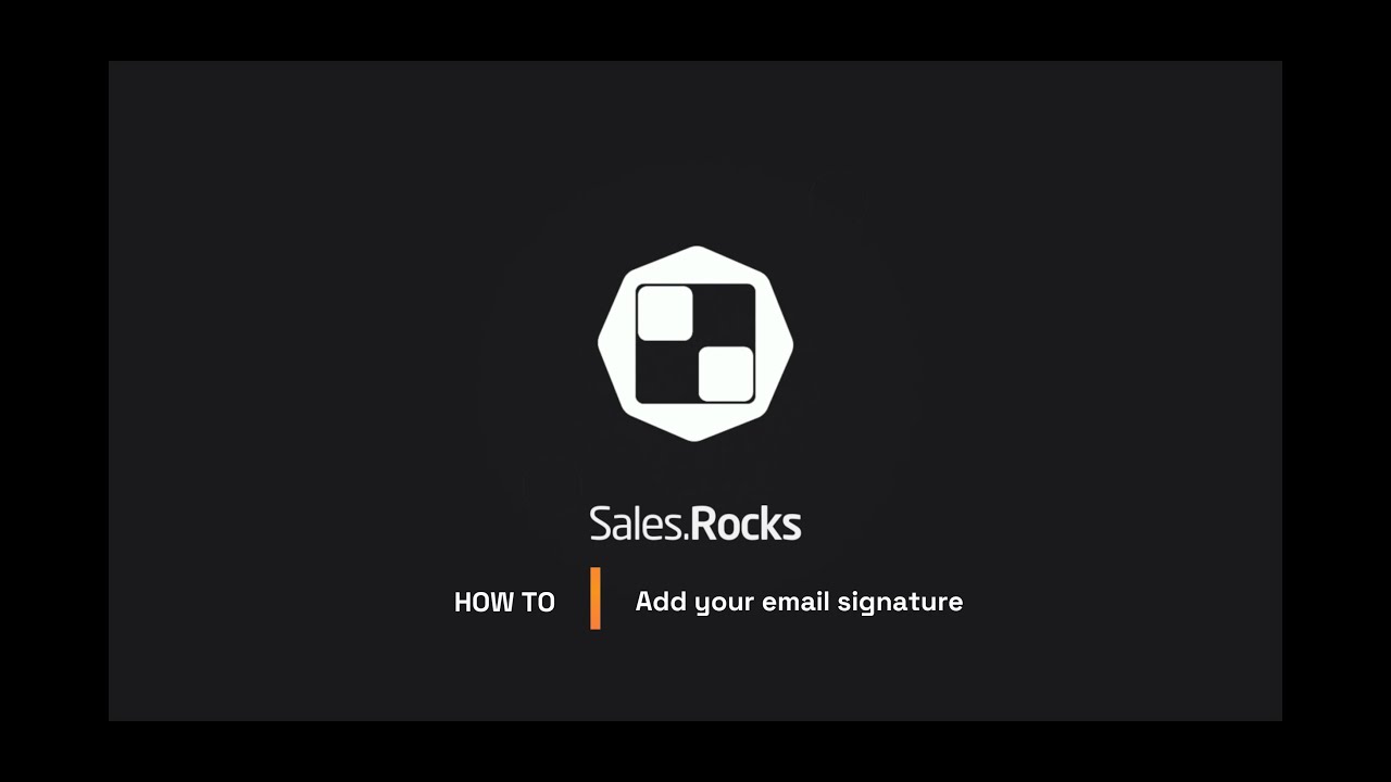 How to add your email signature on Sales.Rocks - YouTube