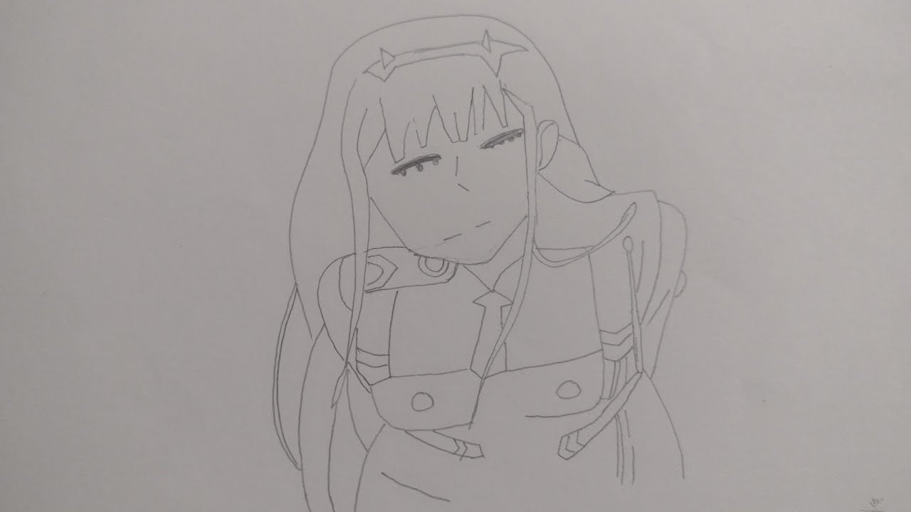 How to draw Zero Two | step by step tutorial - YouTube