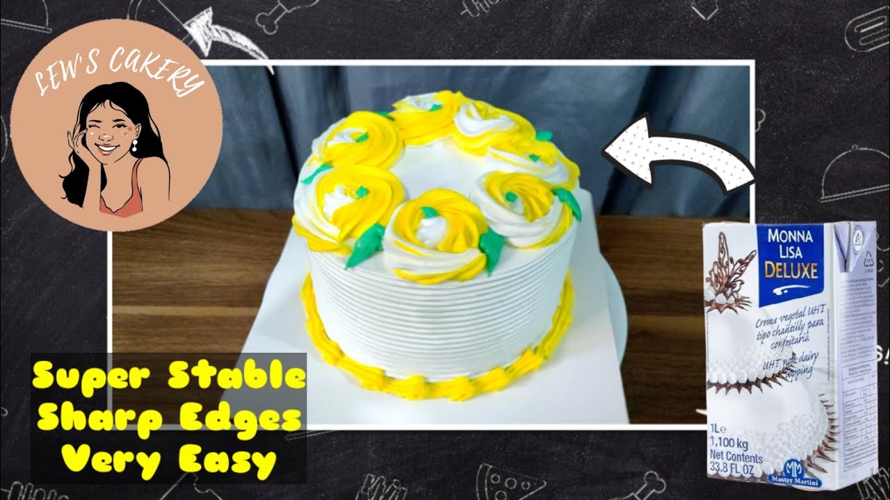 How to Stabilize Monna Lisa Whip cream (Decorating Simple Yellow ...