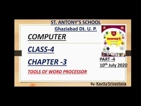 Class-4 Computer Lesson - 3 (Part -4) Tools of word processor - YouTube