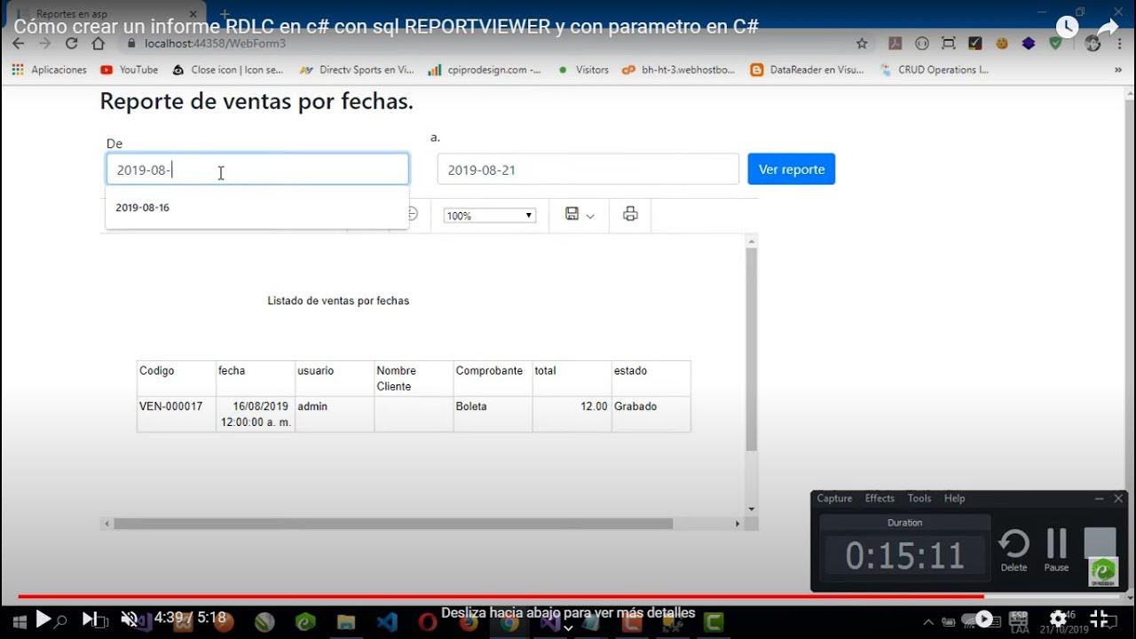 Cómo crear un informe RDLC en c# con sql REPORTVIEWER y con parametro en visual estudio 2022 ...