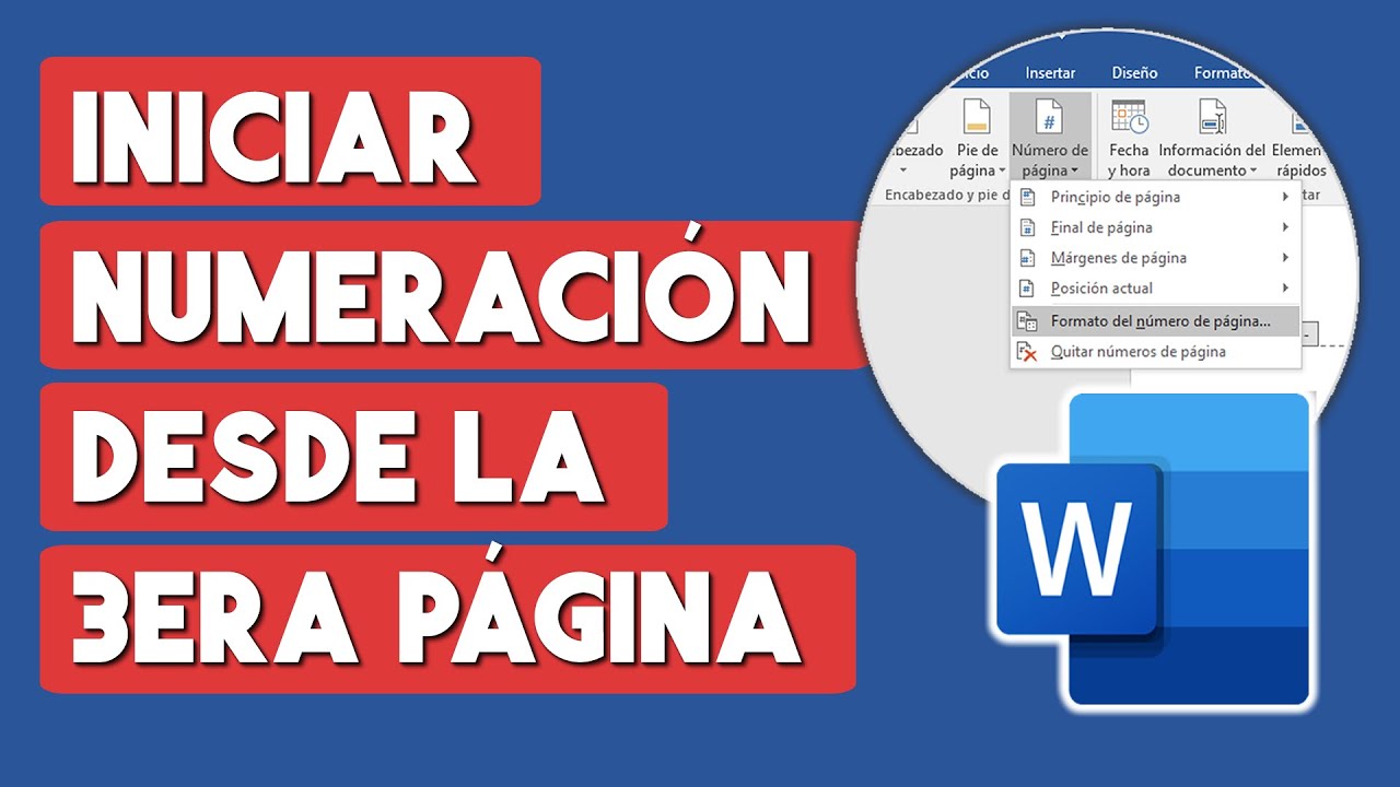 Como Iniciar el Numero de Pagina desde la Tercera Hoja en Word | Curso ...