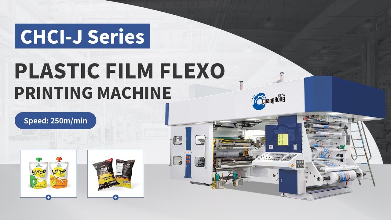 6 colors CI Flexographic Printing Machine - YouTube