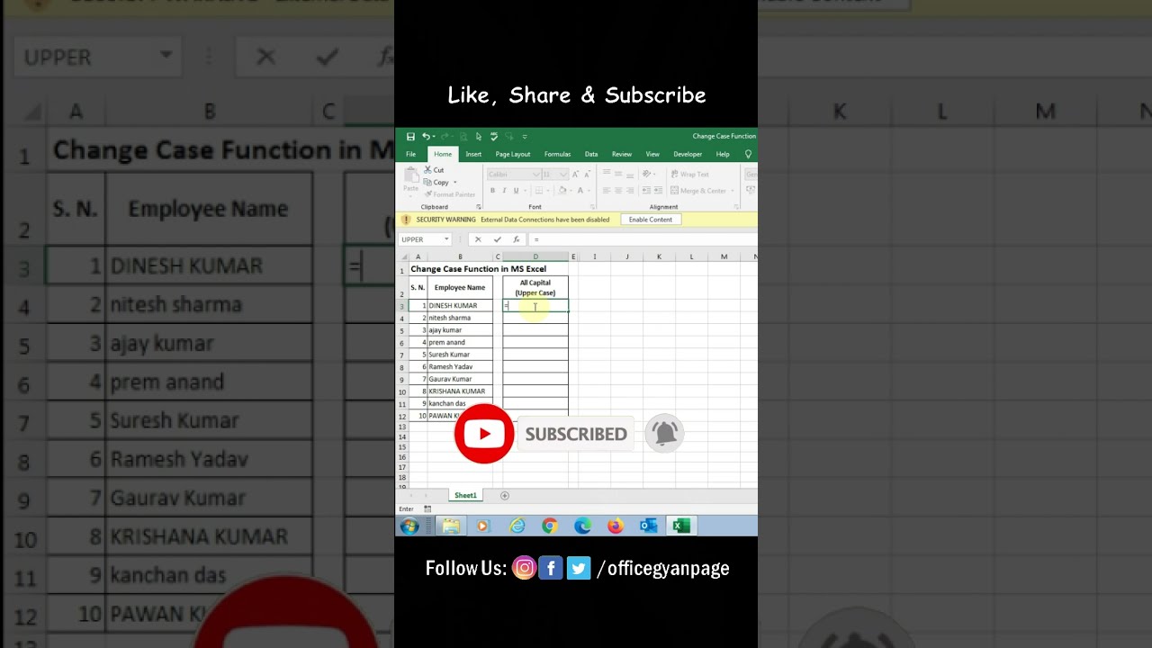 Change CASE Of Text To UPPER In MS Excel Change Case Of Font In Excel Change CASE Of Text To UPPER In MS Excel Change Case Of Font In Excel