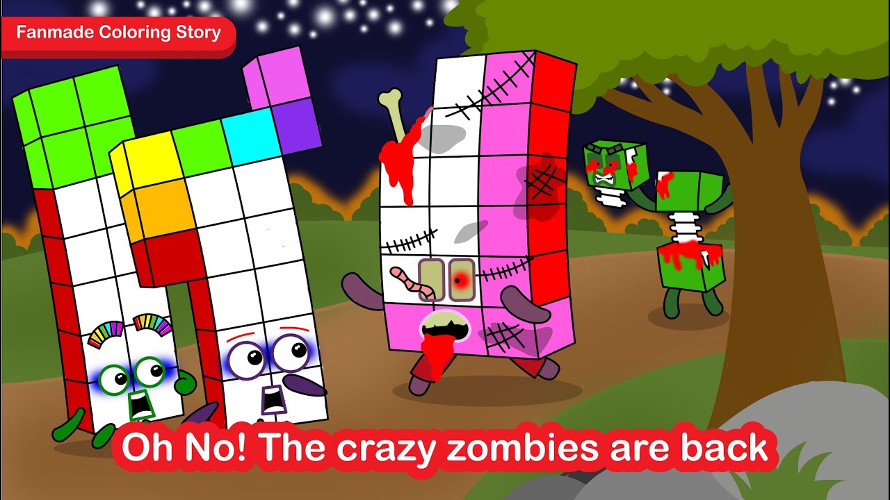 Oh No! The crazy zombies are back | Numberblocks Fanmade Coloring Story ...