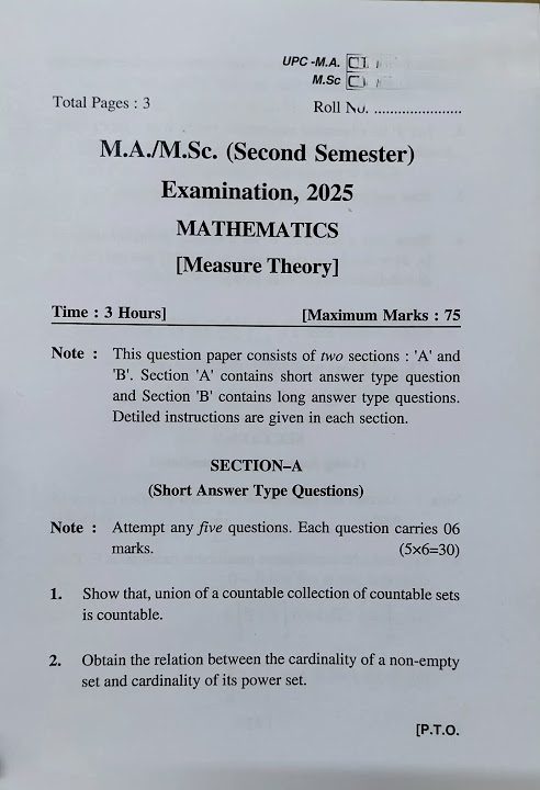 #Measure Theory #M.Sc.II semester #KU#Mathematics - YouTube