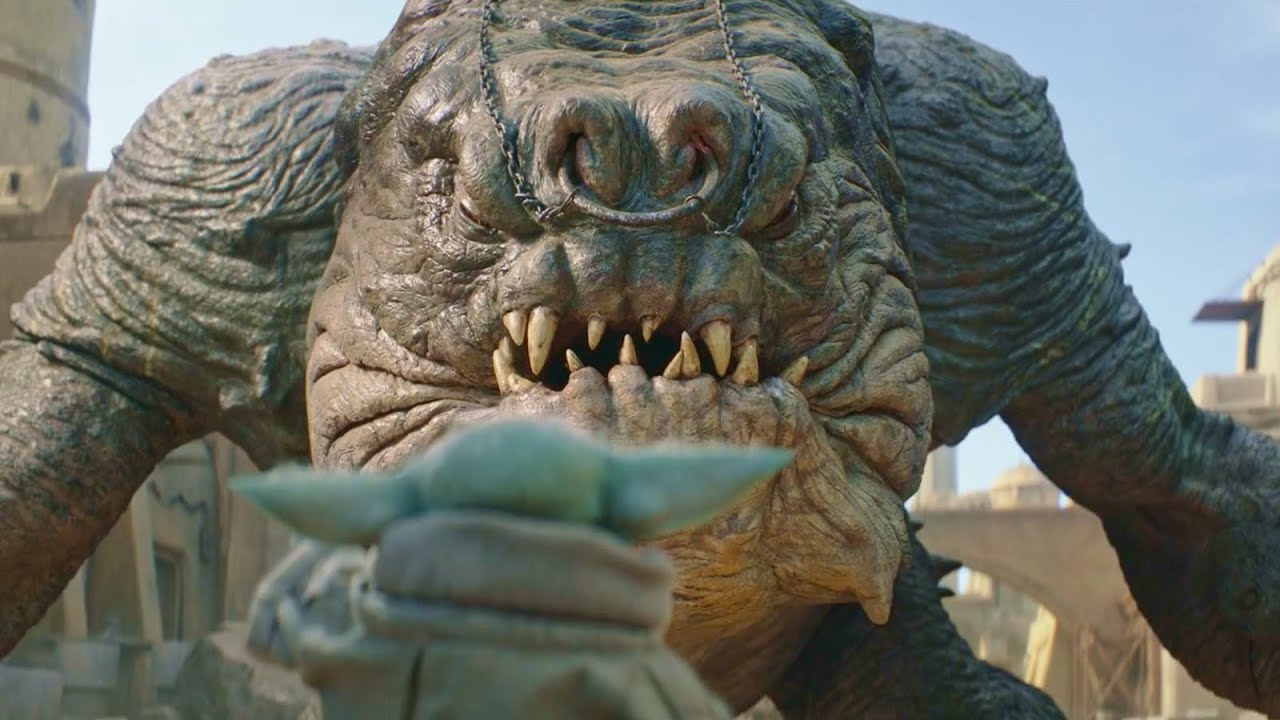 Baby Yoda Takes on the Rancor - YouTube
