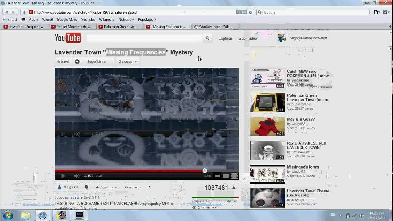 Lavender town tone real spectrogram. - YouTube