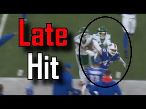 Aaron Rodgers flagged for a late hit | New York Jets Vs Buffalo Bills ...