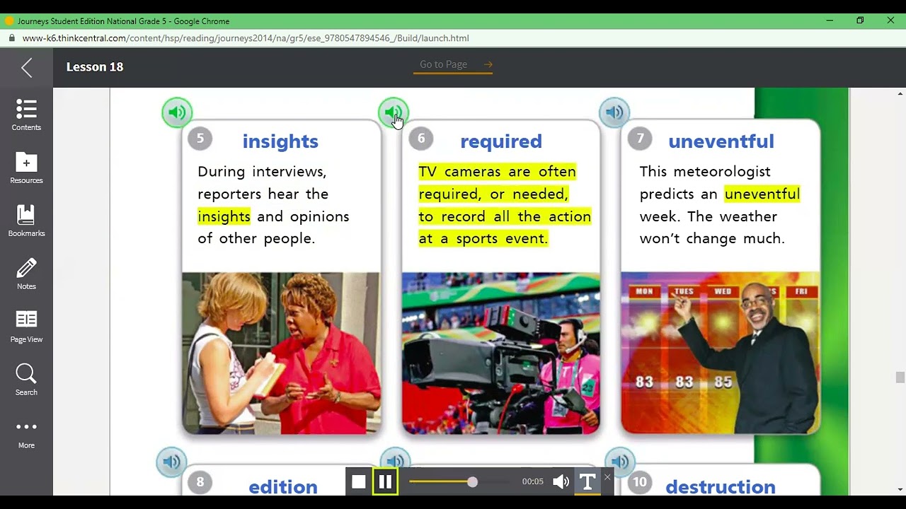 Lesson 18 Vocabulary Journeys Grade 5 - YouTube