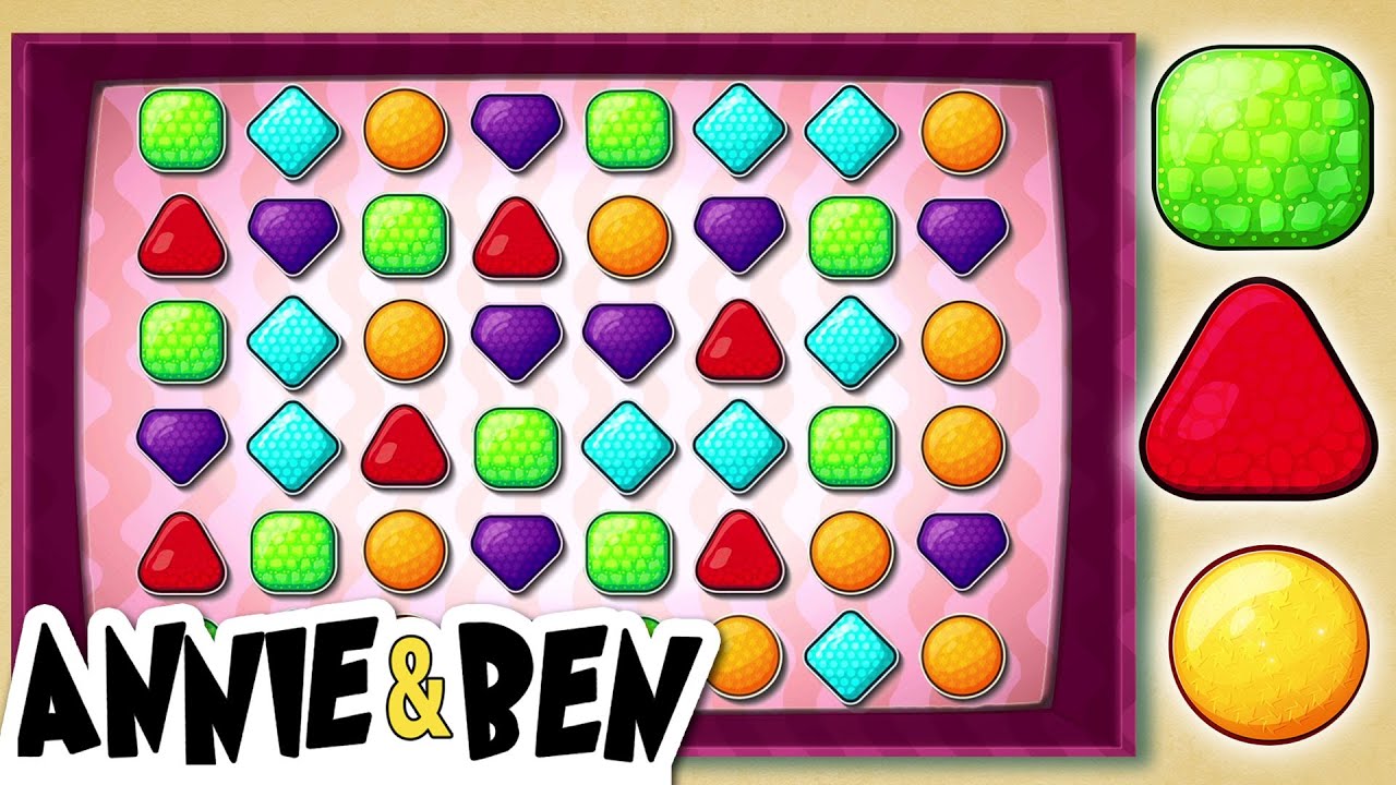 Learn Colorful Shapes with Candy Crush 3D Educational Videos and Games for Kids by Annie and Ben