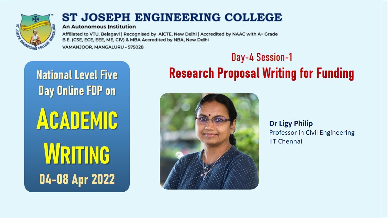 Research Proposal Writing for Funding| Dr Ligy Philip | FDP on Academic ...