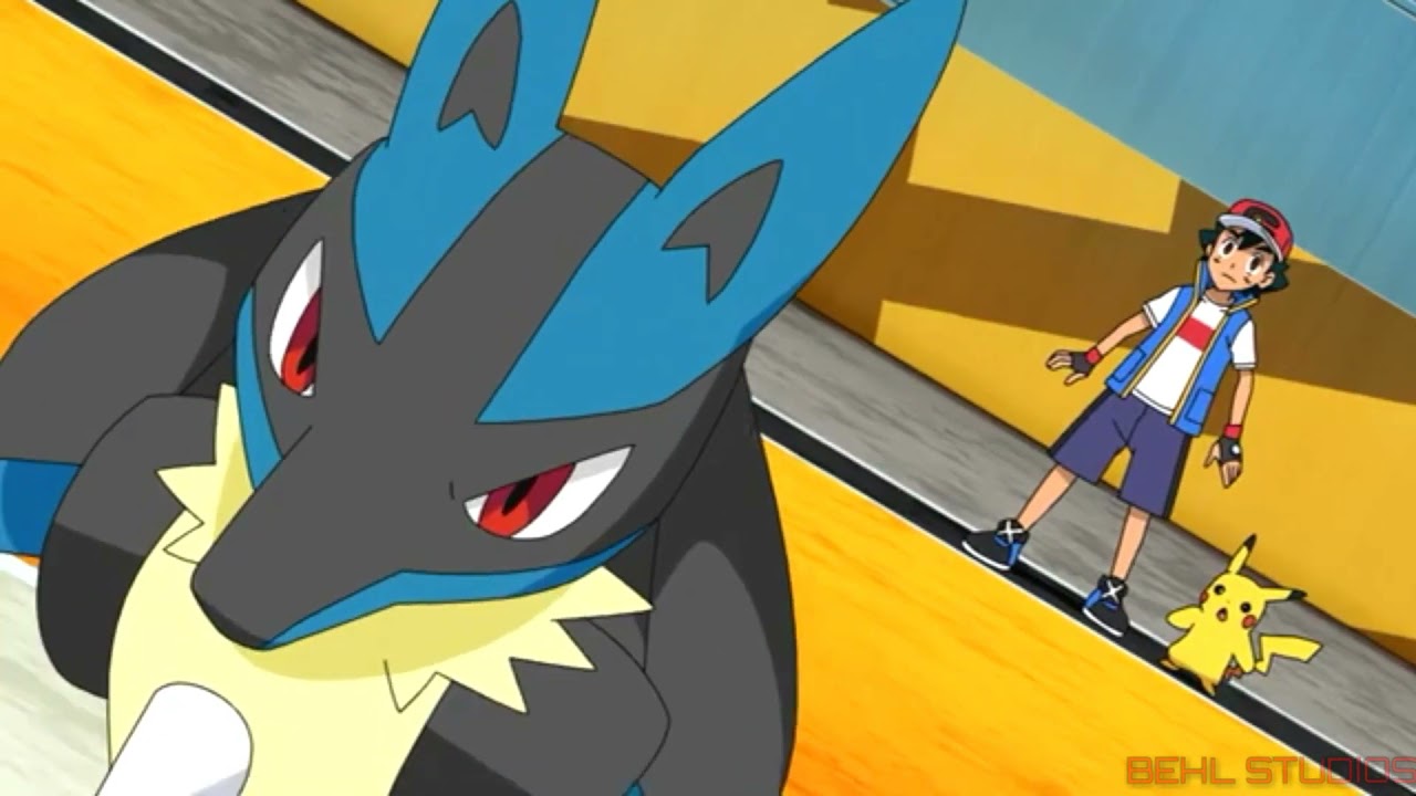 Ash's Lucario's Mega First Battle - Mega Stone Mega Lucario - YouTube