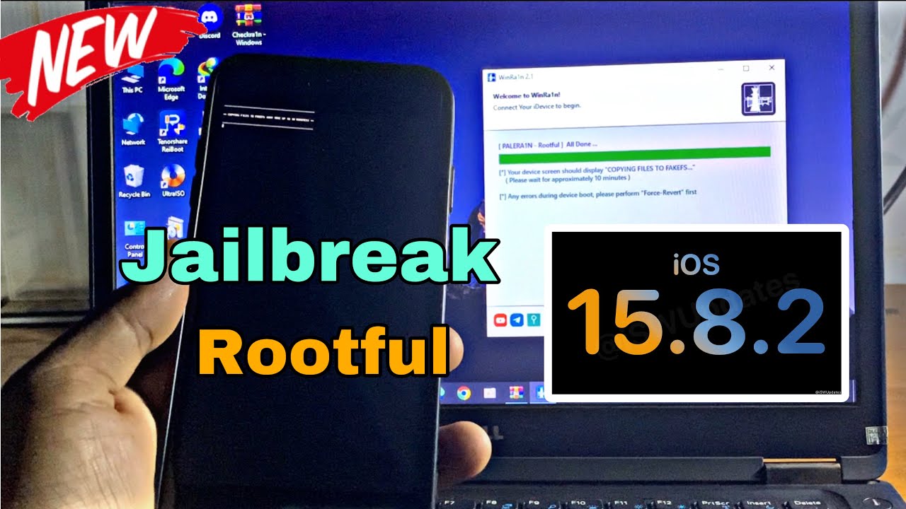 iOS 15.8.2 - iOS 15.0 Jailbreak Rootful got successful on Windows for ...