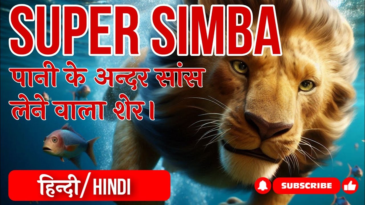SUPER SIMBA - Pani Mein Saans Lene Wala Sher | Hindi Moral Story For ...