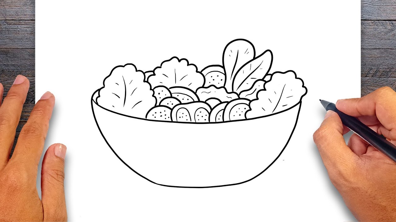 How to draw Salad - YouTube