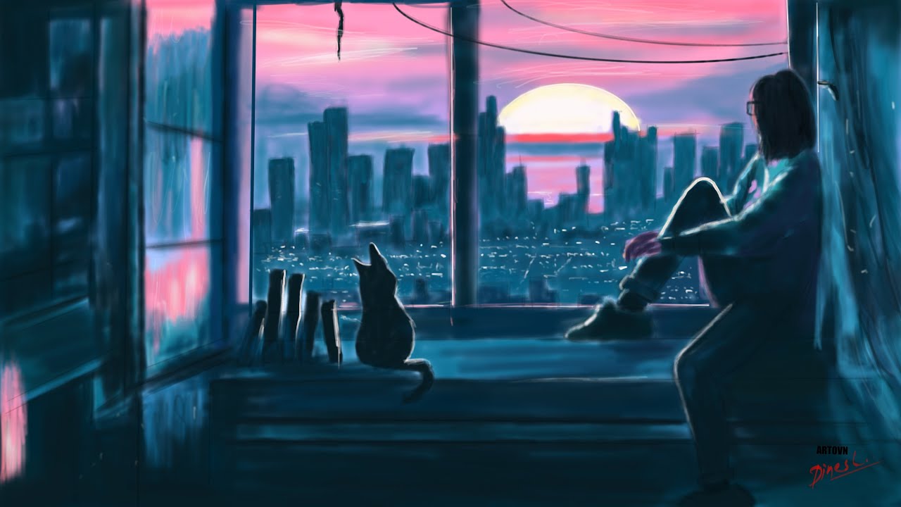 Night city view from window 🎨🖌️ #art #drawing #procreate #artist #love ...