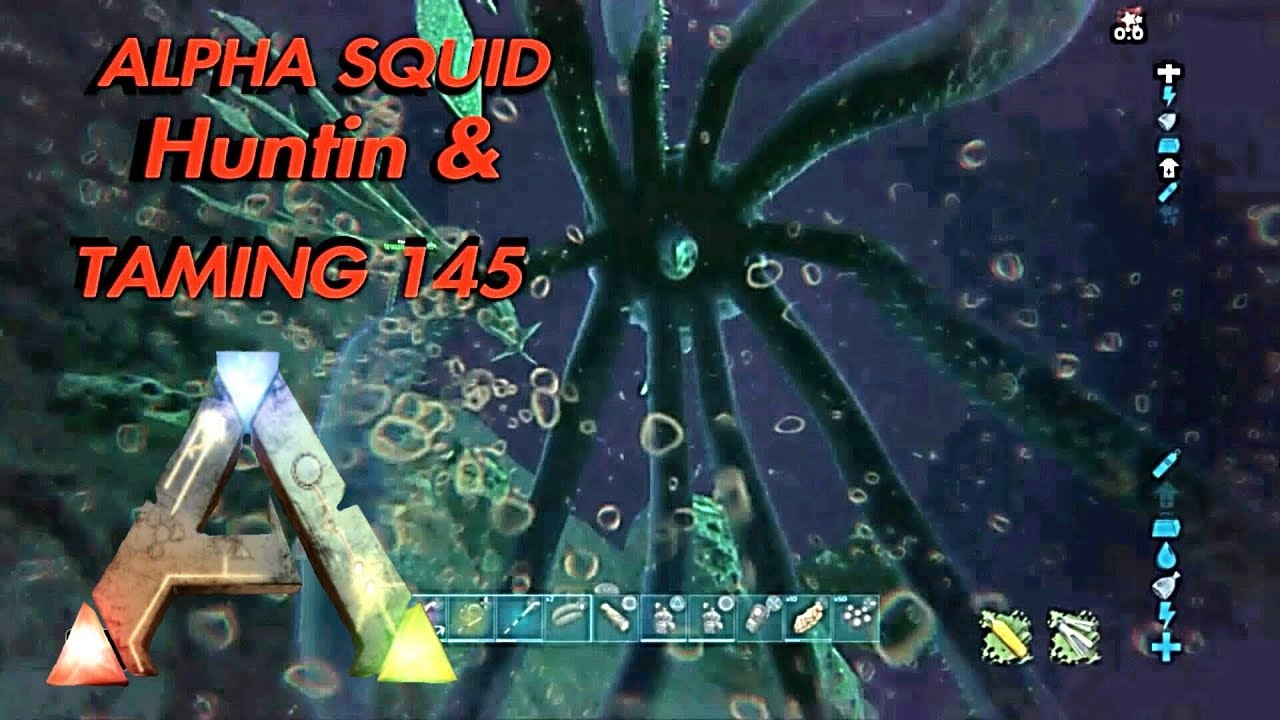 PS4 ARK Alpha Squid killing & Taming lv 145 - YouTube