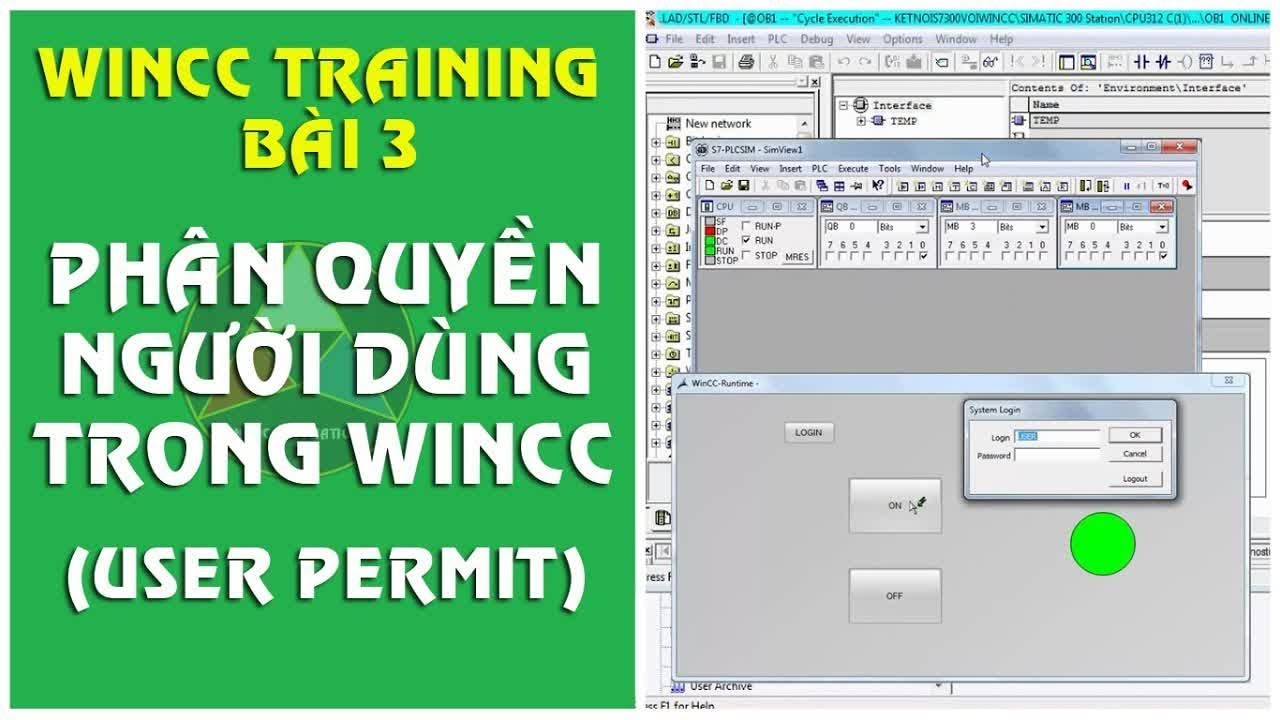 Wincc training bài 3: Phân quyền người dùng trong wincc - YouTube