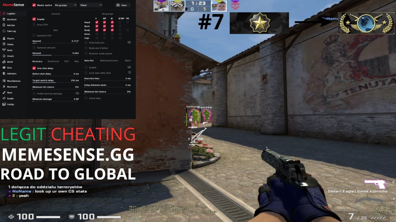 Legit Cheating CS:GO ft. memesense.gg #7 | ROAD TO GLOBAL | - YouTube