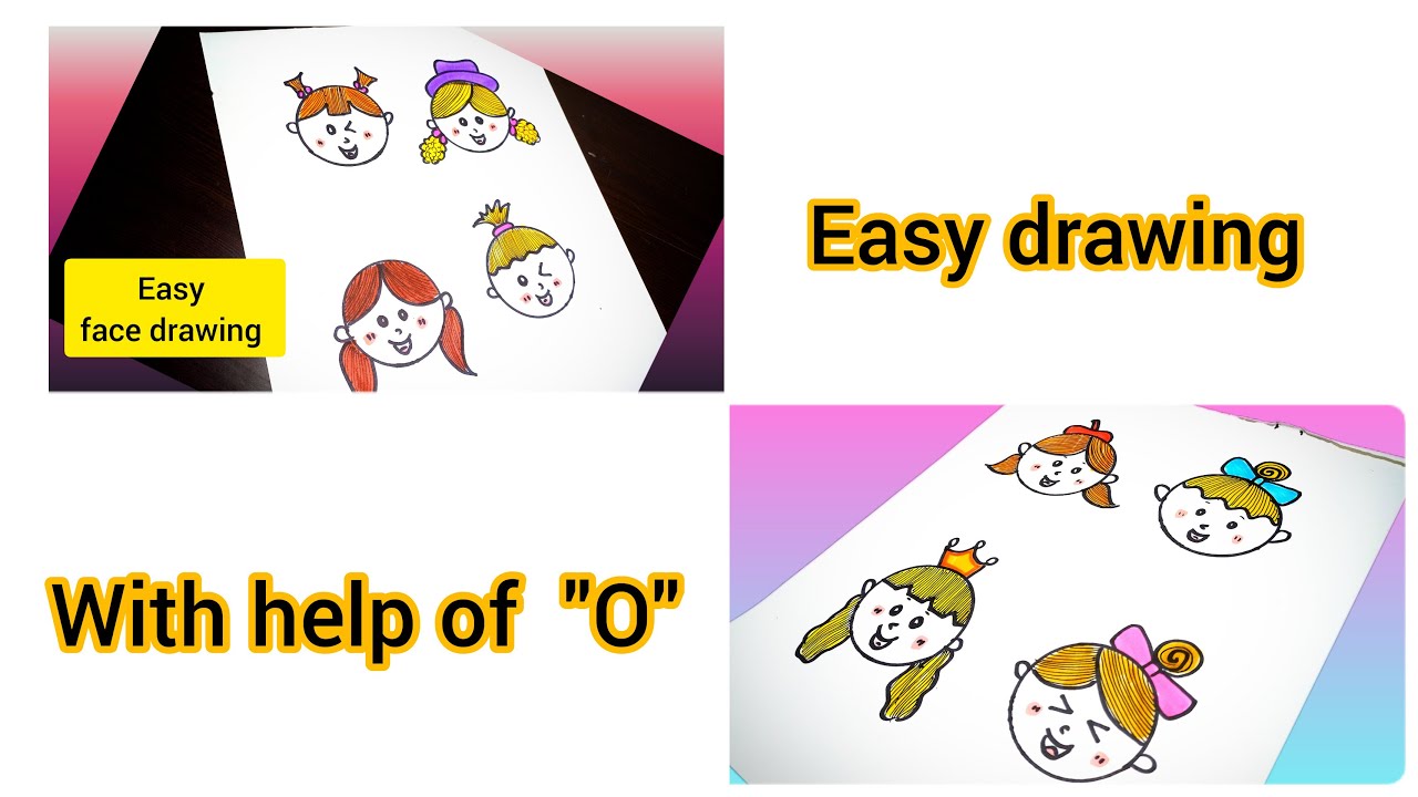 Circle se drawing | Face drawing | Easy Drawing | Girl face drawing ...