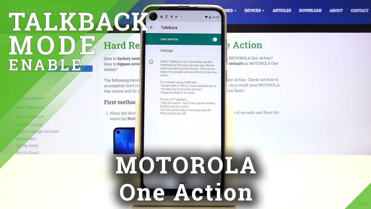 How to Activate TalkBack Feature in Motorola One Action – Use TalkBack ...