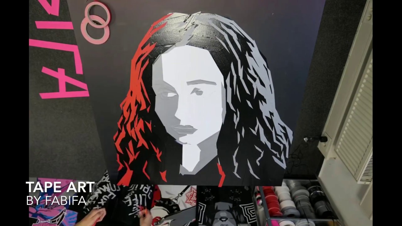 Creating Tape Artwork “NAAZ” | TIMELAPSE 2020 - Tape Art - YouTube