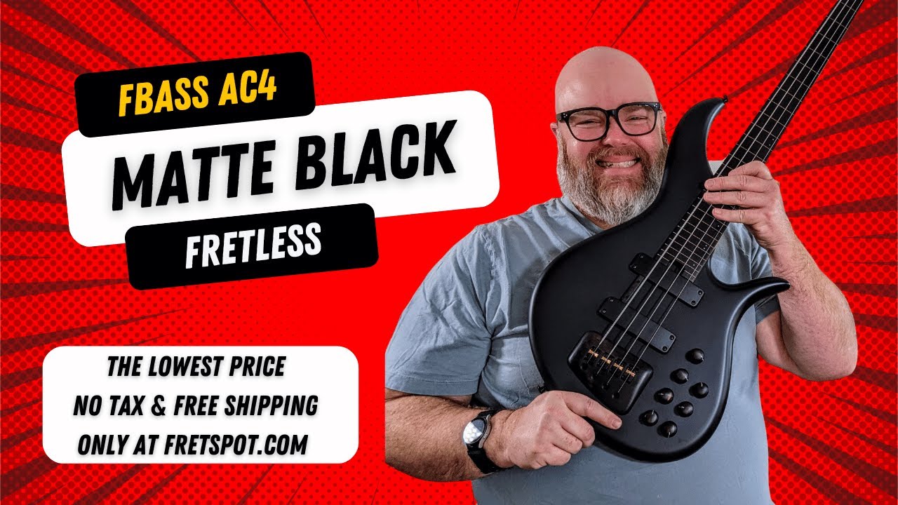 F Bass AC4 Fretless Matte Black finish, Ebony fingerboard - YouTube