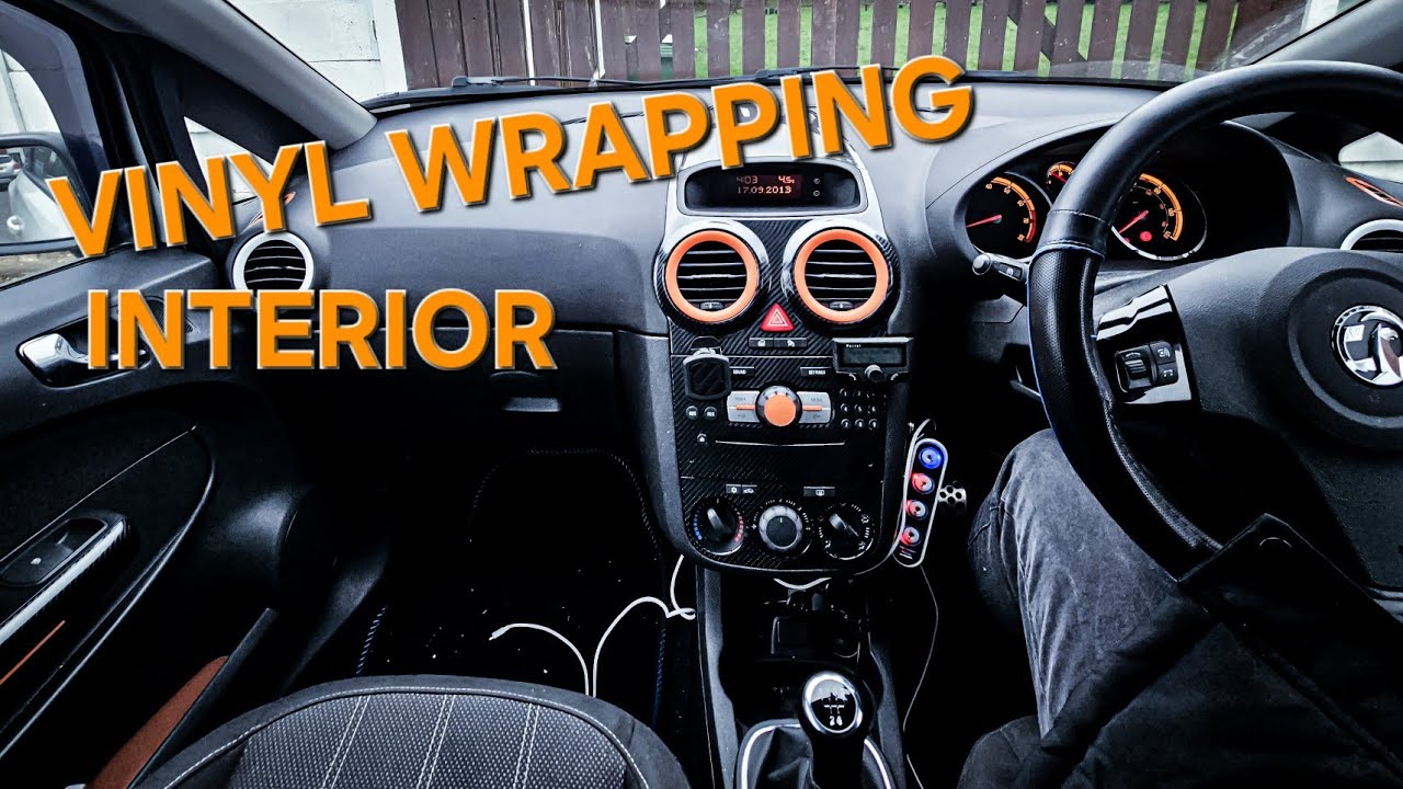 Vinyl Wrapping Interior On Vauxhall Corsa D. Radio Display Heaters ...