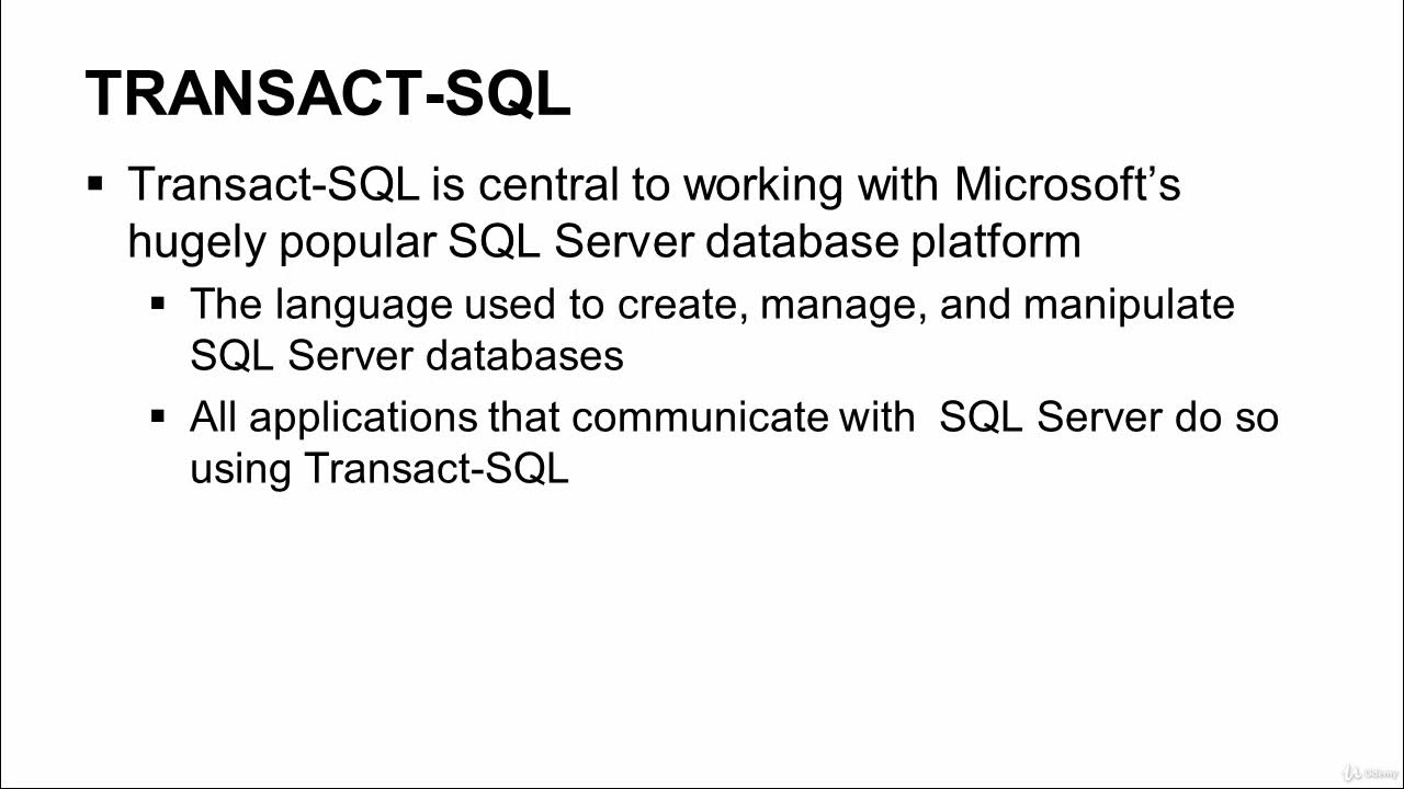 Microsoft SQL Server 2016 Certification 70-764 - Transact-SQL - YouTube