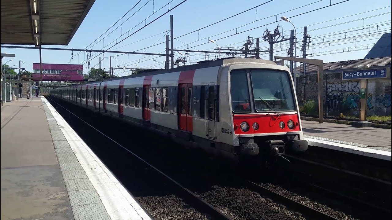 Passage d'un MI84 du RER B à Sucy-Bonneuil - YouTube