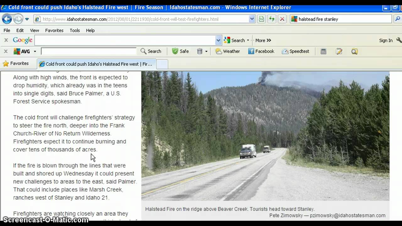 UNCONTAINED FIRE: Stanley, Idaho area HALSTEAD FIRE. - YouTube