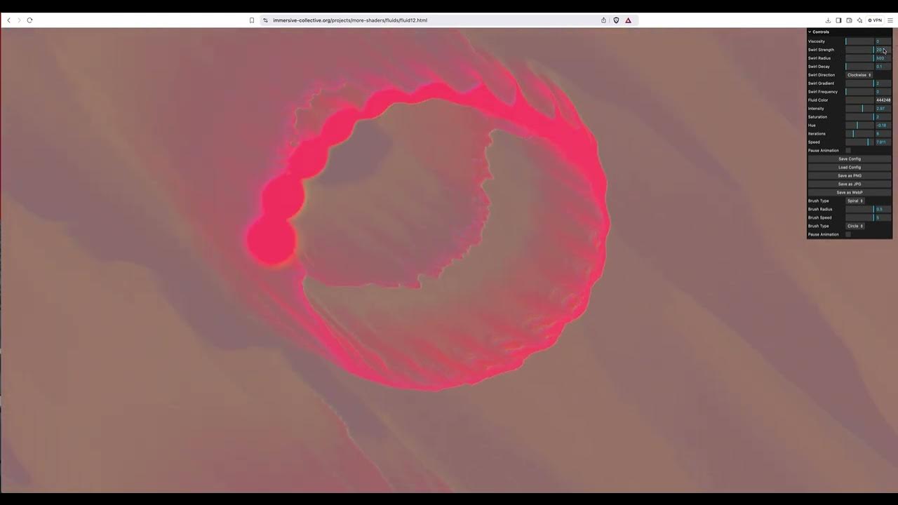Fluid 12 - interactive WebGL fluid simulation powered by customizable shader magic. - YouTube