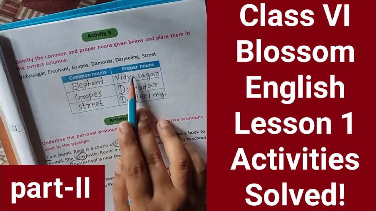 Class 6 English Revision Lesson Activities Solved [Part-II] - YouTube