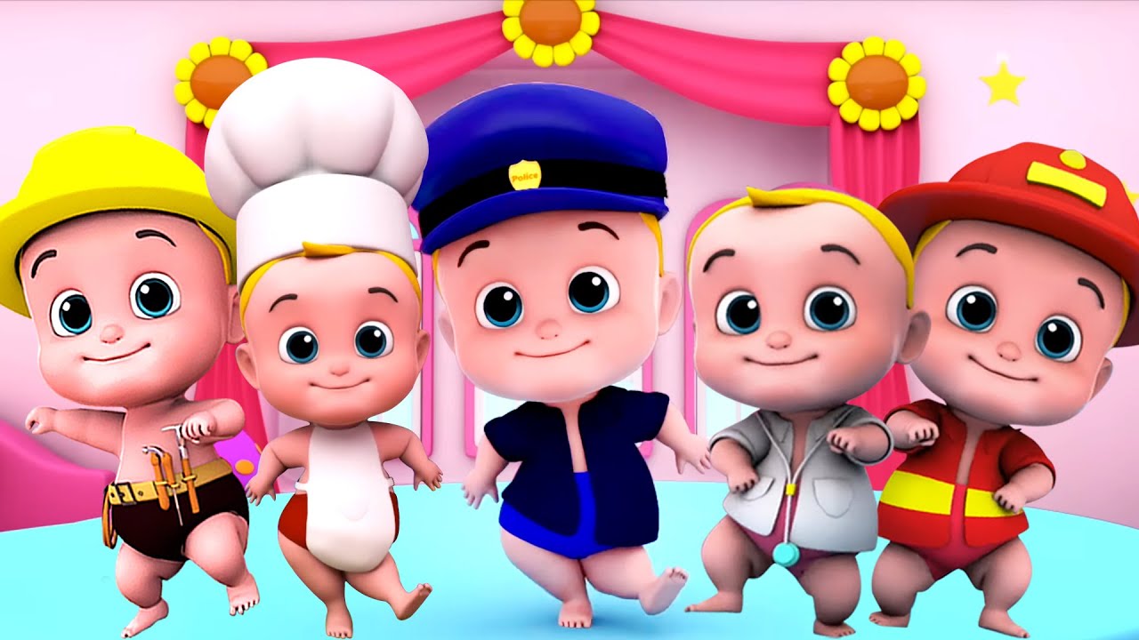 Five Little Babies Jumping On The Bed, Numbers Songs and Kids Rhymes ...